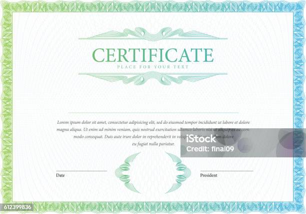 Certificate And Diplomas Template向量圖形及更多保安圖片 保安 優惠券 培訓班 Istock
