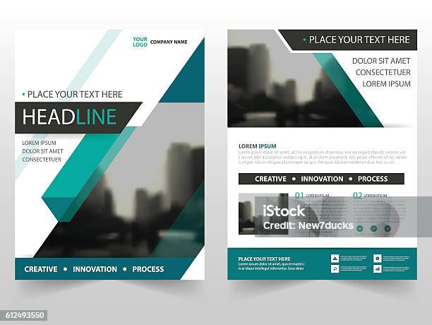 Green Vector Laporan Tahunan Leaflet Brochure Flyer Desain Template
