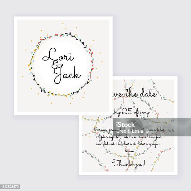 Enregistrer La Date Carte Dinvitation De Mariage Avec Couronne De Fleur