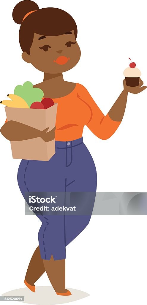 Fat Girl Vector Illustration Character Stock Illustration Download