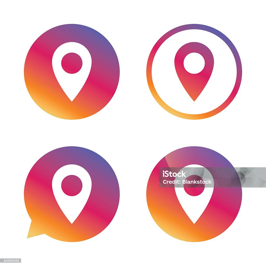 Map Pointer Icon Gps Location Symbol Stock Illustration Download Image Now Badge Circle