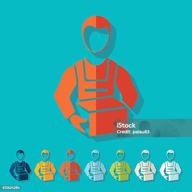 평편 디자인식 Longshoreman 기술에 대한 스톡 벡터 아트 및 기타 이미지 기술 남자 노트북 Istock