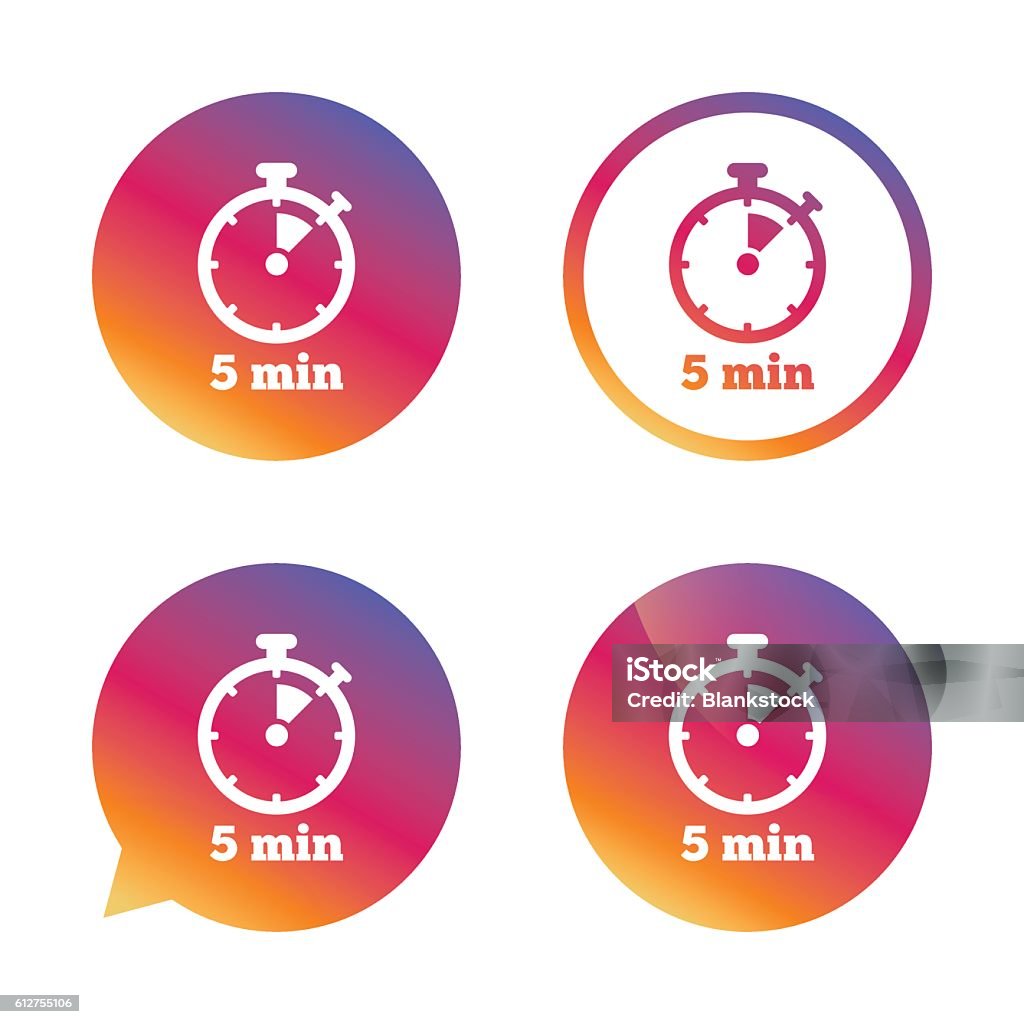 Timer Sign Icon 5 Minutes Stopwatch Symbol Stock Illustration ... Timer Sign Icon 5 Minutes Stopwatch Symbol Stock Illustration ...