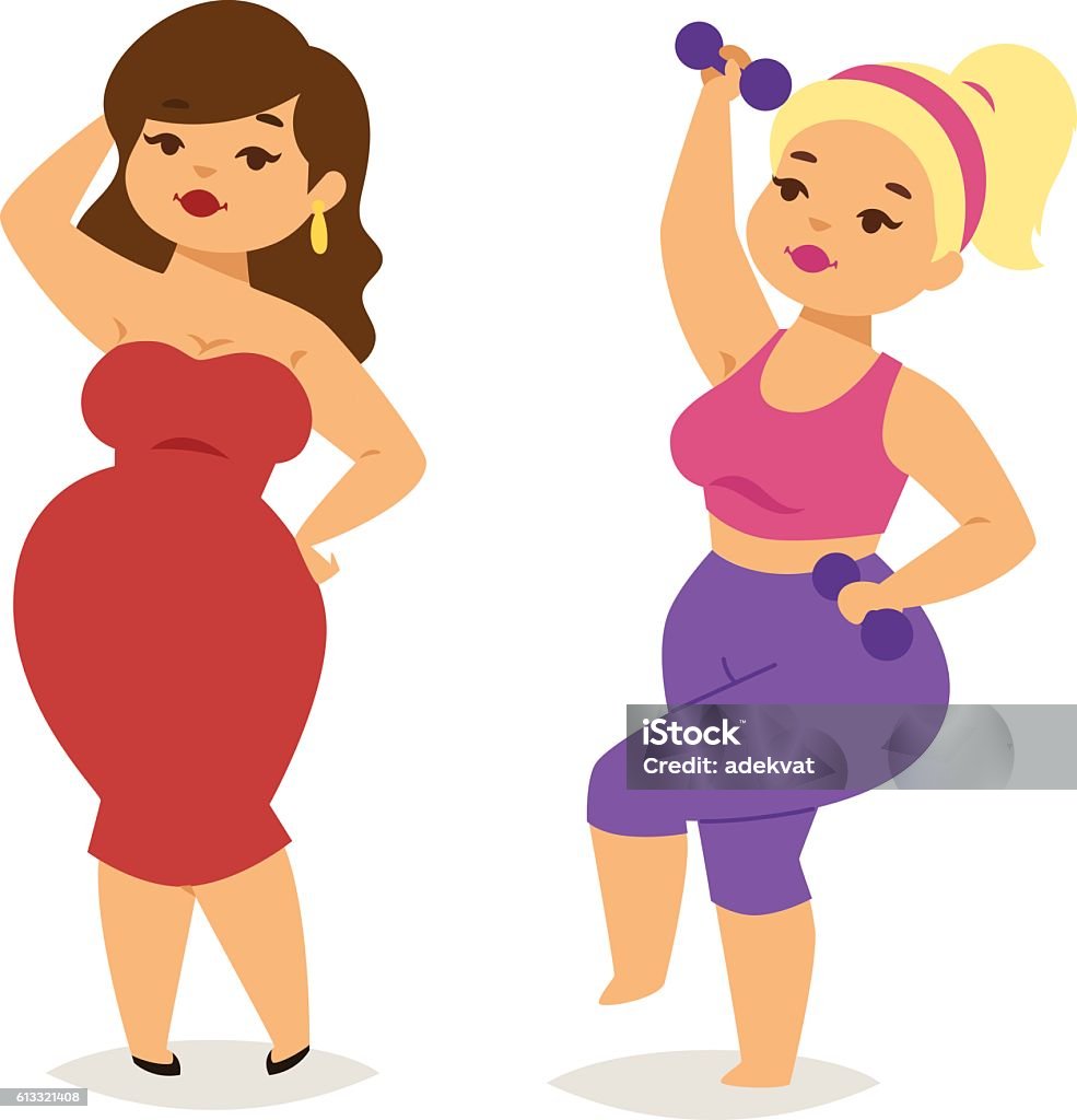Fat Girl Vector Illustration Character Stock Illustration Download