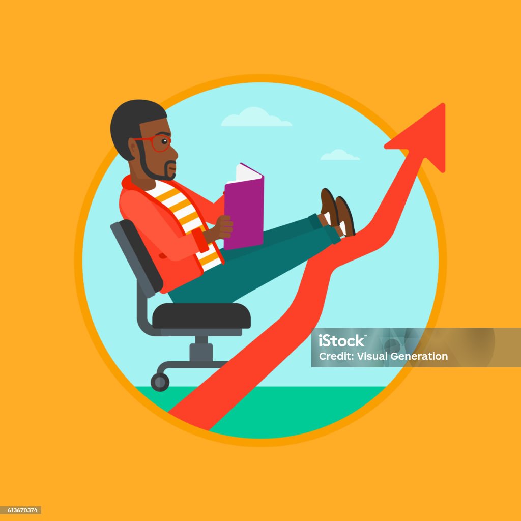 Businessman Reading Book Vector Illustration Stock Illustration