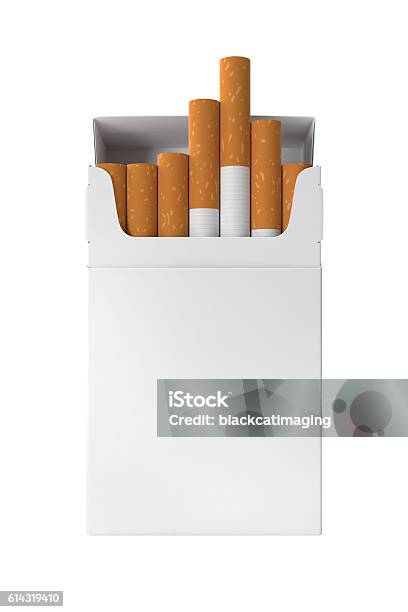 Cigarette Pack Blank 20 Sticks Hard Corner Design Template Open 照片檔及更多