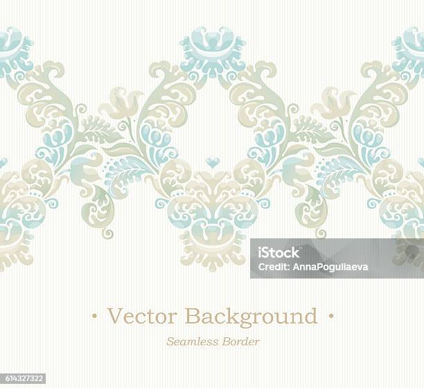 Vector Ornate Seamless Border In Victorian Style Stock Illustration