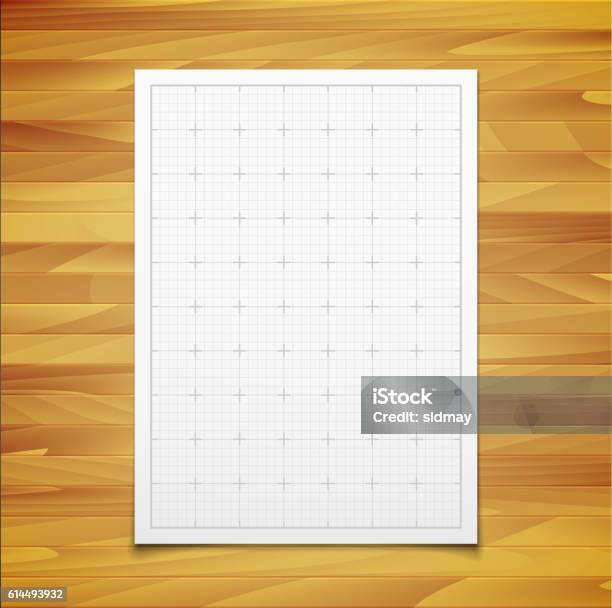 White Isolated Square Grid With Shadow Isolated On Wood Texture向量圖形及更多