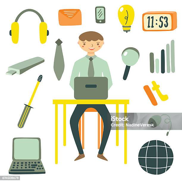 Ilustración de Especialista En Computación De Estilo Plano Dibujado A ... Ilustración de Especialista En Computación De Estilo Plano Dibujado A ...