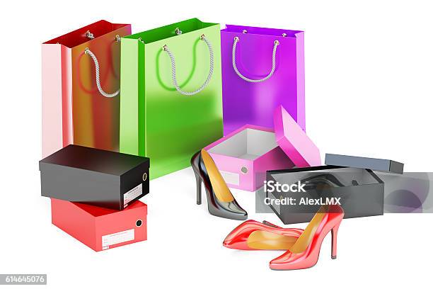 Konsep Belanja Sepatu Belanja Tas Dan Kotak Sepatu Render 3d Foto Stok ... Konsep Belanja Sepatu Belanja Tas Dan Kotak Sepatu Render 3d Foto Stok ...
