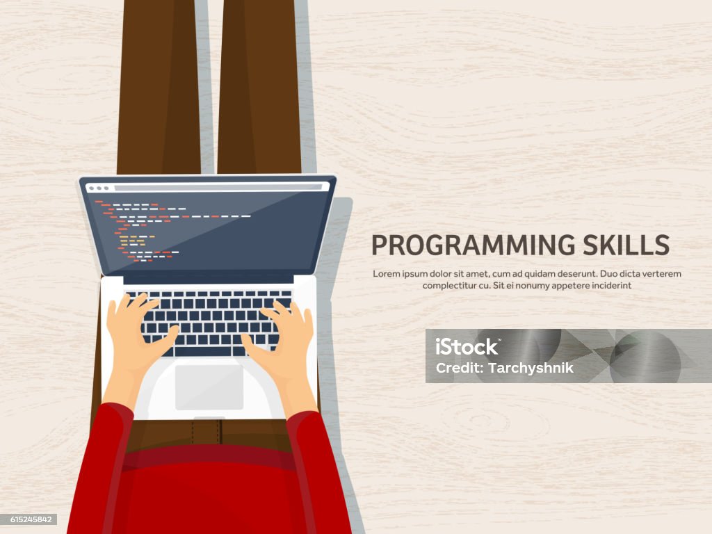 Programmingcoding Flat Computing Background Code Hardwaresoftware Web Development Stock