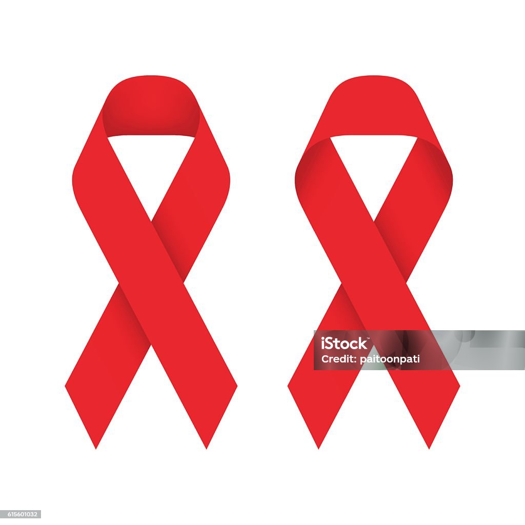 Vetores De Aids De Fita Vermelha Ilustração Do Ícone Do Hiv Parte