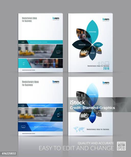 Koleksi Tata Letak Templat Brosur Laporan Tahunan Desain Sampul
