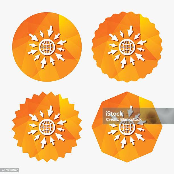Go To Web Icon Globe With Mouse Cursors Stock Illustration Download