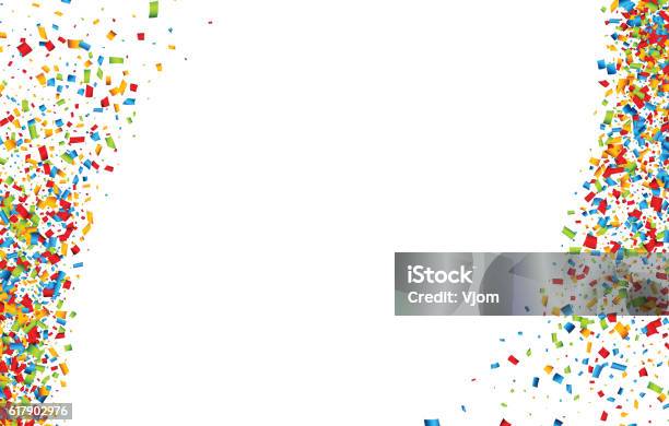 Latar Belakang Putih Dengan Confetti Ilustrasi Stok Unduh Gambar