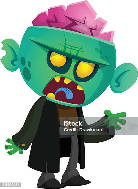 Zombie De Dessin Animé Illustration Vectorielle Dhalloween De Walking