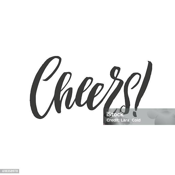Desain Tertulis Tangan Cheers Huruf Kustom Kaligrafi Yang Digambar
