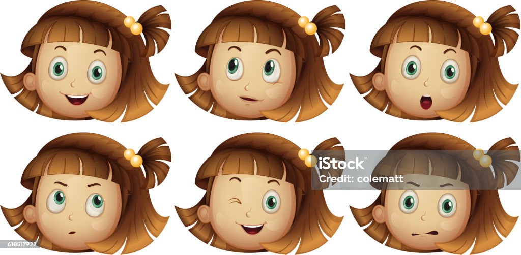 Girl With Different Facial Expressions Stock Illustration - Download ... Girl With Different Facial Expressions Stock Illustration - Download ...