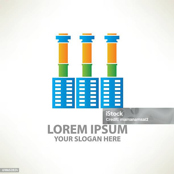 Industry Design On Clean Background Vector向量圖形及更多工廠圖片 工廠 插圖 方形 Istock