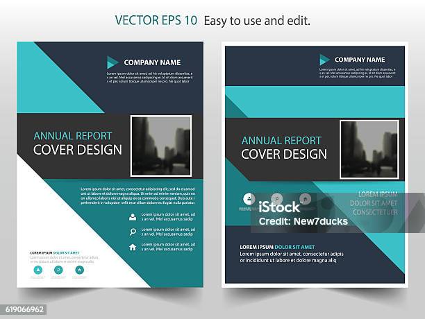 Hijau Hitam Persegi Abstrak Laporan Tahunan Brochure Desain Template