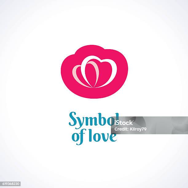 Modèle De Logo De Symbole Damour Deux Cœurs Vecteurs Libres De Droits