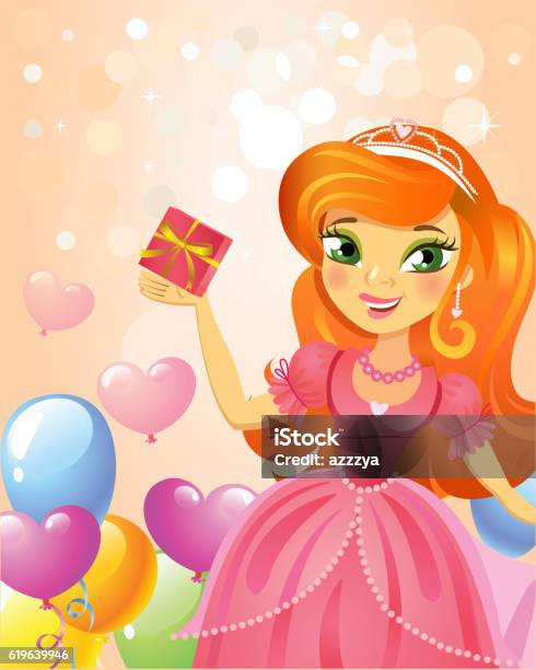 Happy Birthday Princess Greeting Card Stock Illustration Download