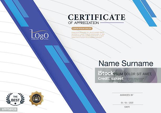 Certificate Of Recognition Frame Design Template向量圖形及更多優惠券圖片 優惠券 奢侈