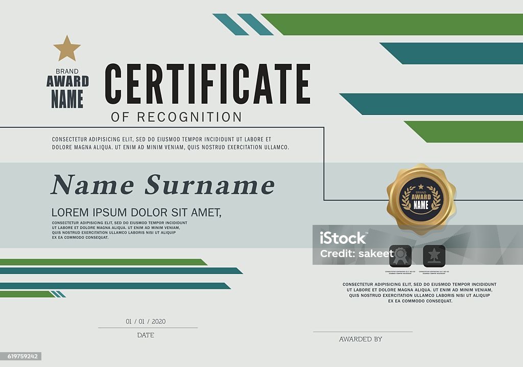 Certificate Of Recognition Frame Design Template向量圖形及更多優惠券圖片 優惠券 奢侈