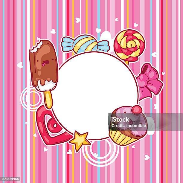 Bingkai Jantung Kawaii Dengan Permen Dan Permen Gila Manisbarang ... Bingkai Jantung Kawaii Dengan Permen Dan Permen Gila Manisbarang ...