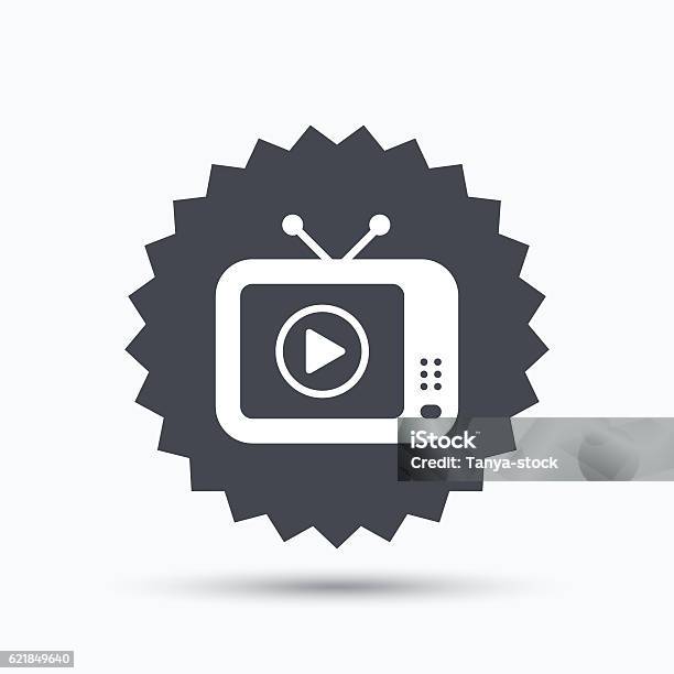 Tv 아이콘입니다 복고풍 텔레비전 기호 단일 이미지에 대한 스톡 벡터 아트 및 기타 이미지 단일 이미지 라벨 벡터