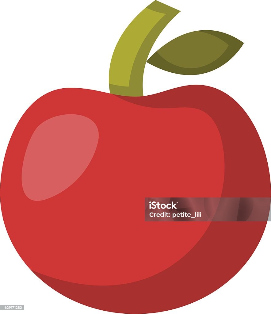 Kartun Vektor Terisolasi Apel Merah Ilustrasi Stok Unduh Gambar