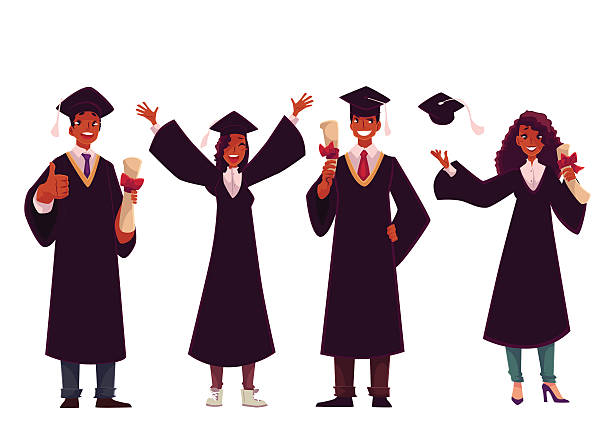 [90] Graduation black woman Clipart Vector PNG , SVG, EPS, PSD, AI