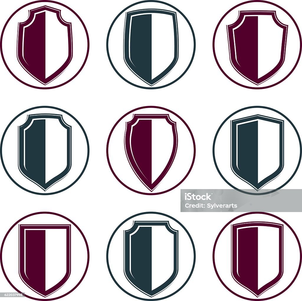 Ilustración de Conjunto De Escudos Vectoriales Detallados Escudos De ... Ilustración de Conjunto De Escudos Vectoriales Detallados Escudos De ...