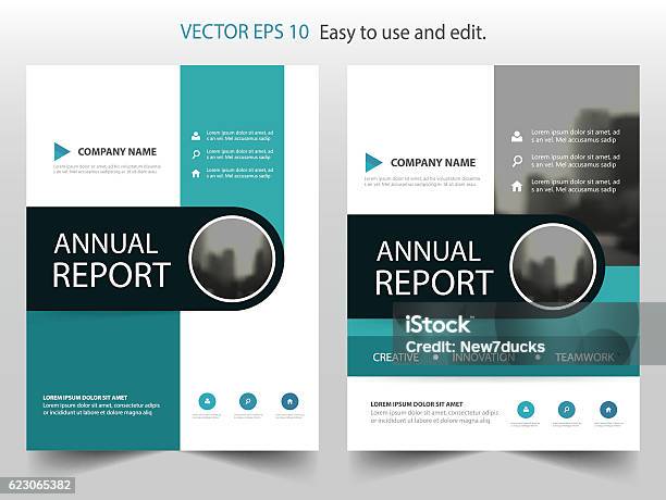 Lingkaran Hijau Laporan Tahunan Abstrak Brochure Desain Template Vektor