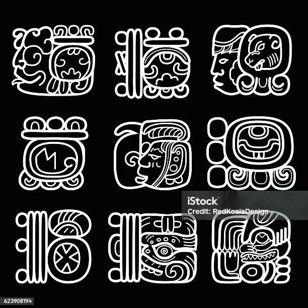 Maya Glyphs Writing System And Languge Vector Design Stock Illustration ... Maya Glyphs Writing System And Languge Vector Design Stock Illustration ...