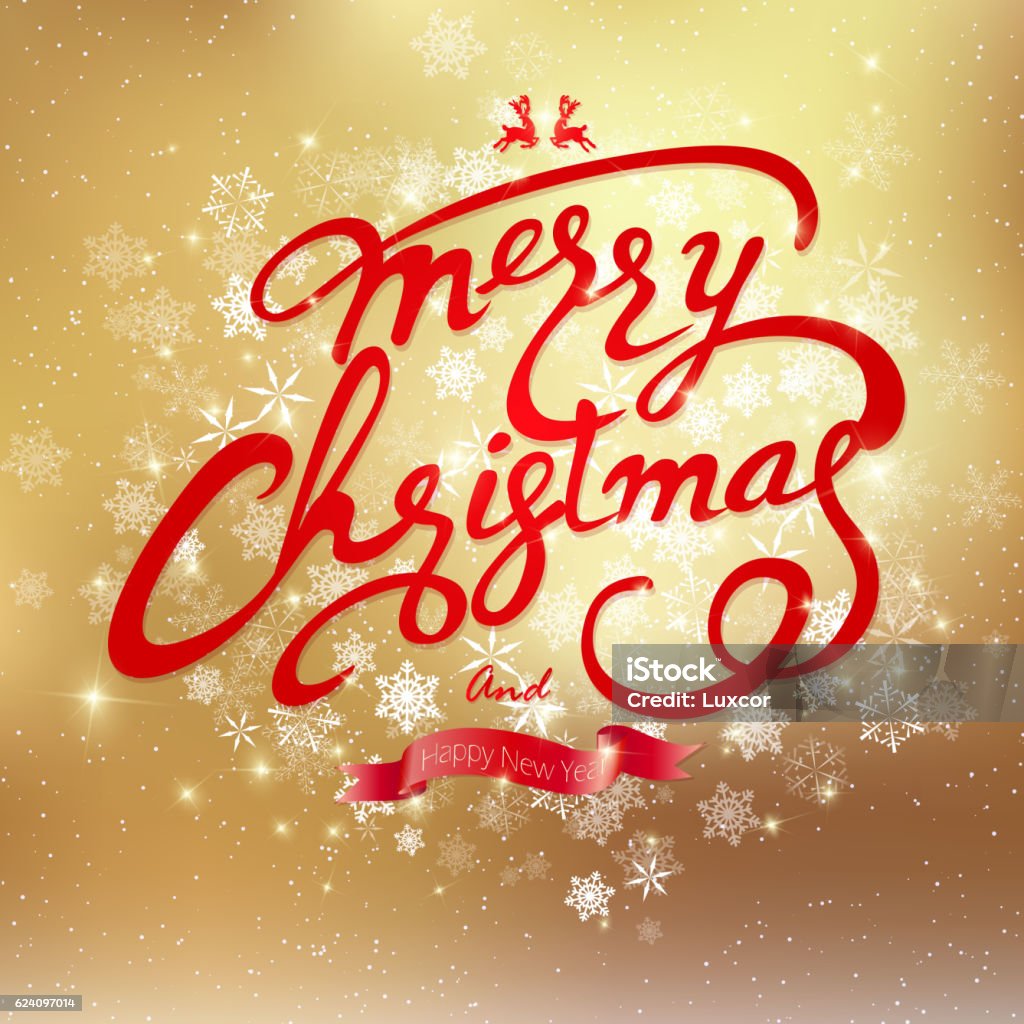 Merry Christmas Lettering Design 2017 Vector Illustration Eps 10 Stock