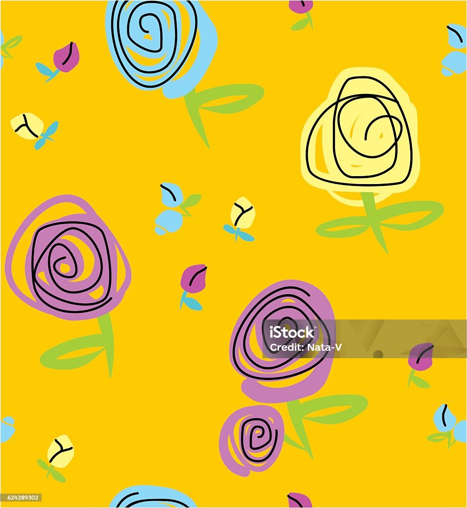 Rose And Buds Stock Illustration Download Image Now Backgrounds Blossom Blue Istock
