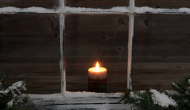 Free Stock Photo of Snowy branches against a rustic window | Download ...