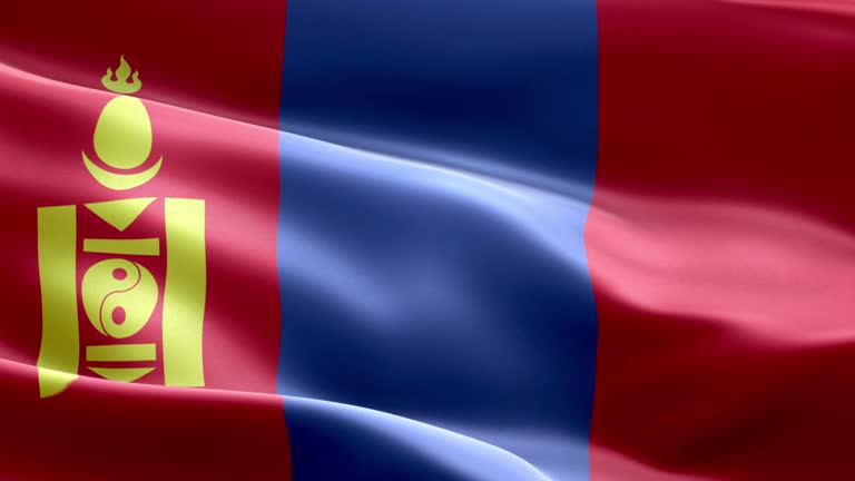 Mongolia Flag Waving Textile Textured Background. Seamless Loop ... Mongolia Flag Waving Textile Textured Background. Seamless Loop ...