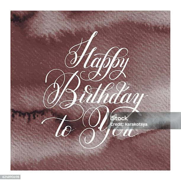 Tangan Huruf Prasasti Tipografi Template Selamat Ulang Tahun Ilustrasi