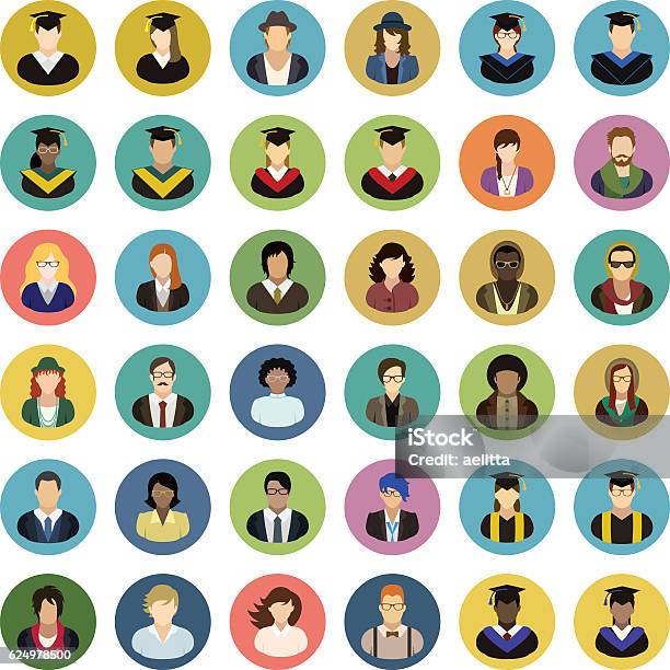 Vector Characters People Icon Set向量圖形及更多圖示圖片 Istock
