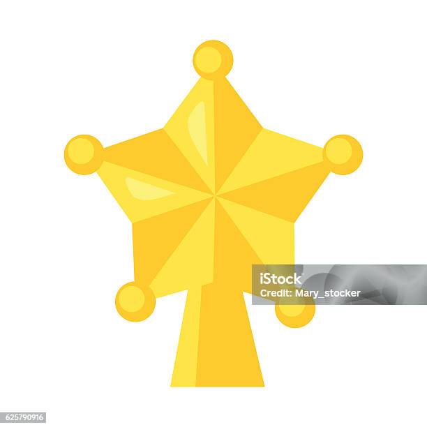 Vecteur Détoile Jaune Isolé Sur Blanc Style Dessin Animé Mignon