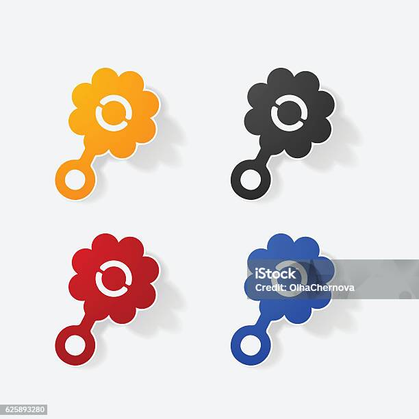 Sticker Paper Products Realistic Element Design Illustration Stock