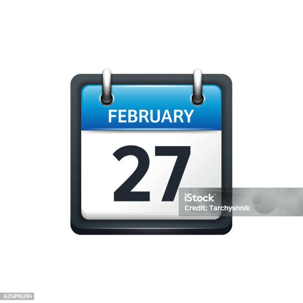 February 27 Calendar Iconvector Illustrationflat Stylemonth And Stock ... February 27 Calendar Iconvector Illustrationflat Stylemonth And Stock ...