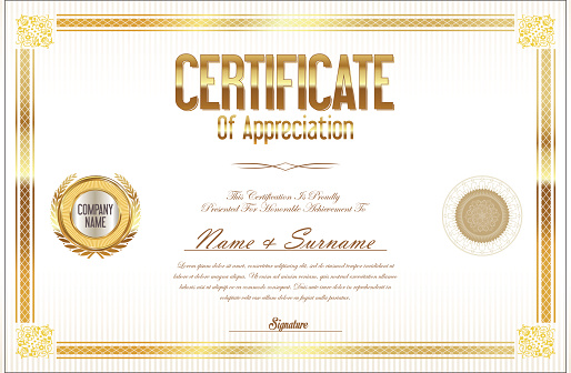 Certificate Template Retro Design向量圖形及更多分享圖片 分享 式樣 成就 Istock