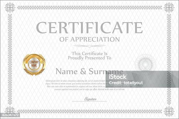 Certificate Template Retro Design Background Stok Vektör Sanatı
