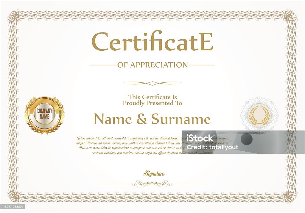 Certificate Template Retro Design Background Stock Illustration ... Certificate Template Retro Design Background Stock Illustration ...