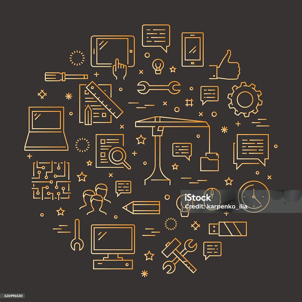 Vetores de Vetor Linha Conceito De Desenvolvimento De Aplicativos e ... Vetores de Vetor Linha Conceito De Desenvolvimento De Aplicativos e ...