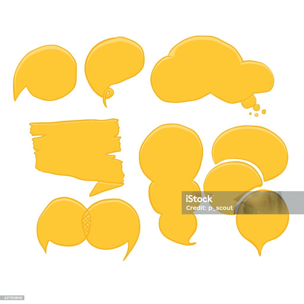 Vector Set Of Comic Speech Bubbles Hand Drawn Set Stock Illustration ... Vector Set Of Comic Speech Bubbles Hand Drawn Set Stock Illustration ...