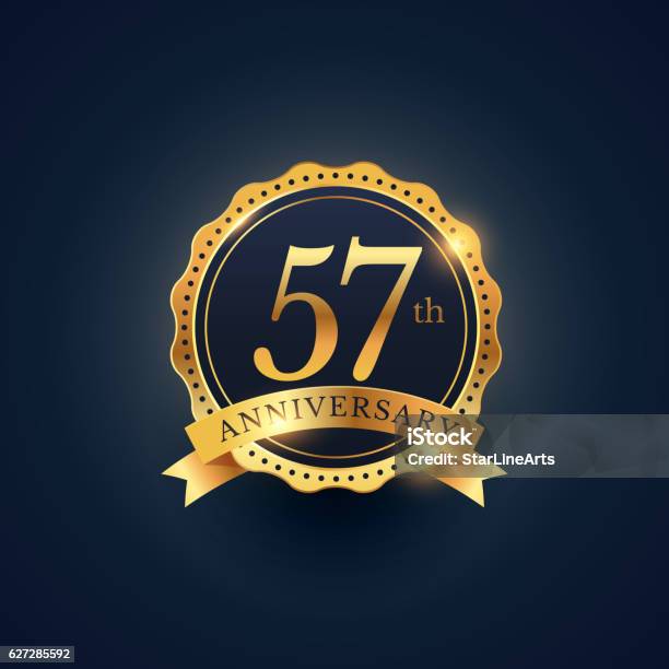 Label Lencana Perayaan Ulang Tahun Ke57 Dalam Warna Emas Ilustrasi Stok ... Label Lencana Perayaan Ulang Tahun Ke57 Dalam Warna Emas Ilustrasi Stok ...